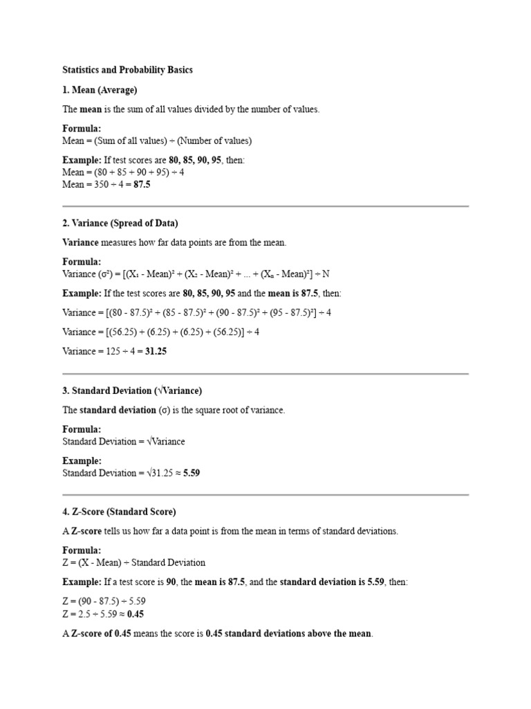 Statistics and Probability | PDF | Standard Deviation | Normal Distribution