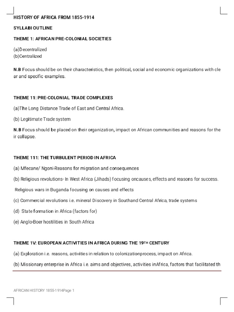 HISTORY OF AFRICA FROM 1855-1914 SIMPLIFIED_Phoenix | PDF