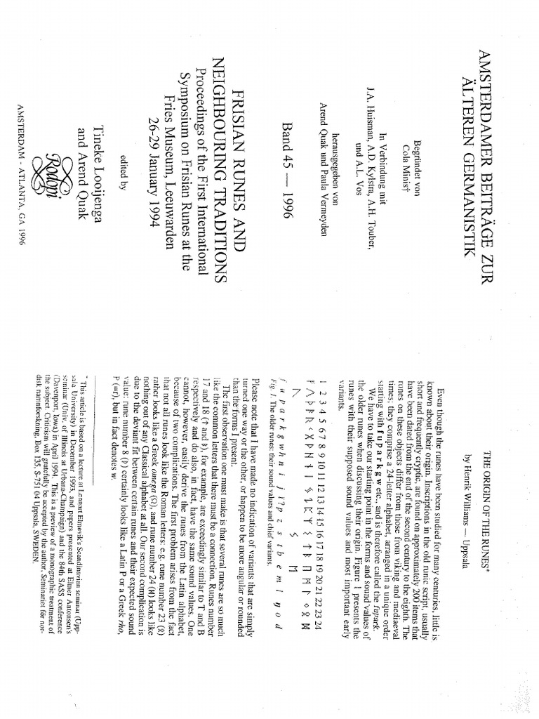 frisian runes and neighbouring traditions | PDF