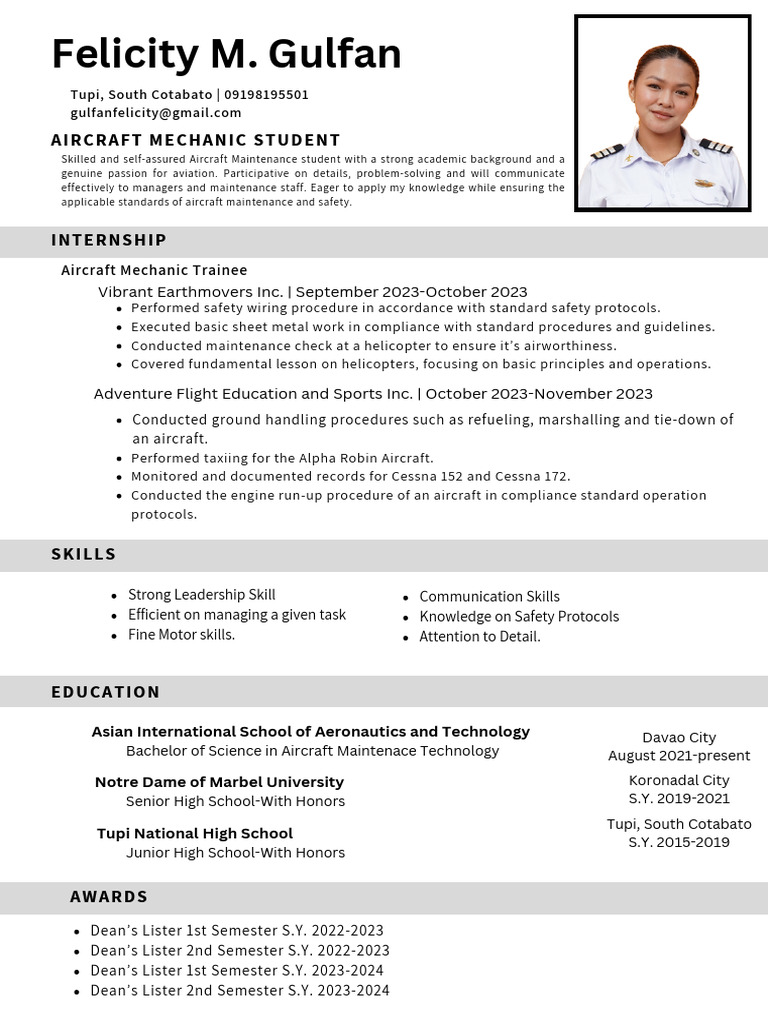 SAMPLE RESUME | PDF | Transport | Aerospace