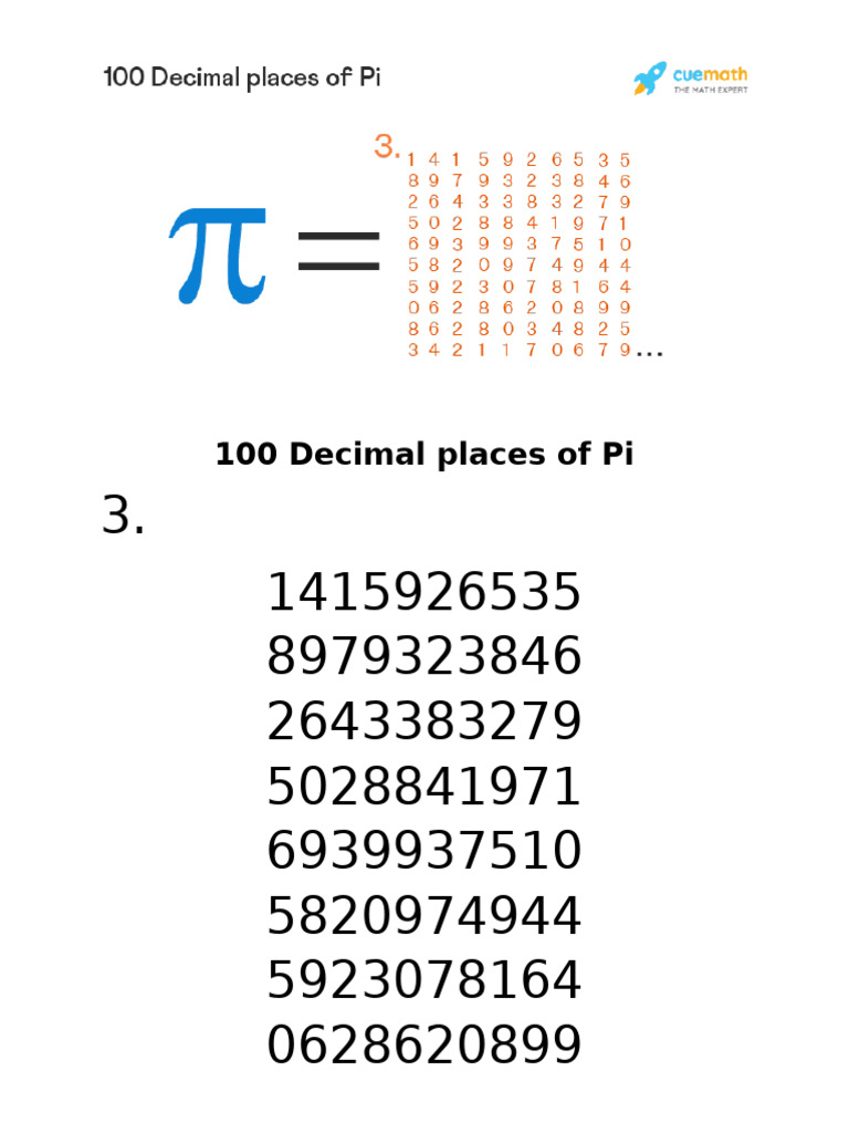 100 decimals of Pi | PDF