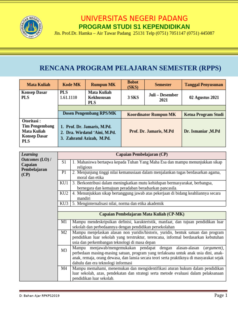Rps Konsep Pls | PDF