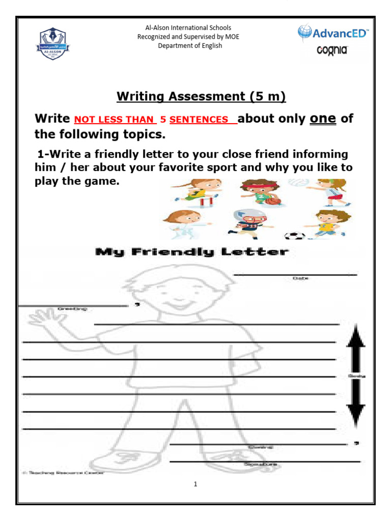 Gr 2 Final Exam Writing | PDF
