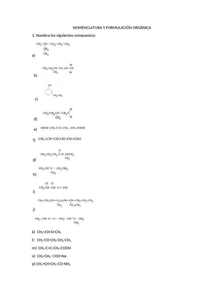 Formulación Orgánica | PDF