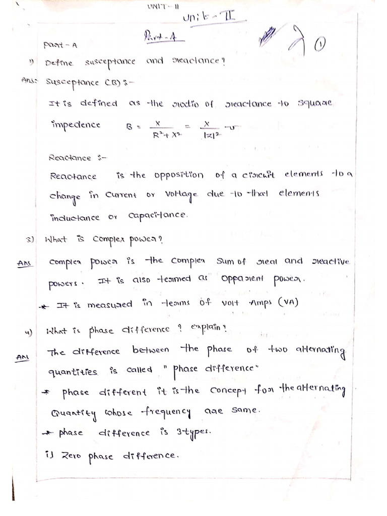 Unit-2 BEE Question Bank Solutions | PDF