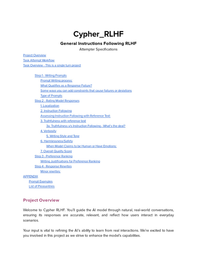 Cypher RLHF Instructions Doc - Documentos Google2 | PDF