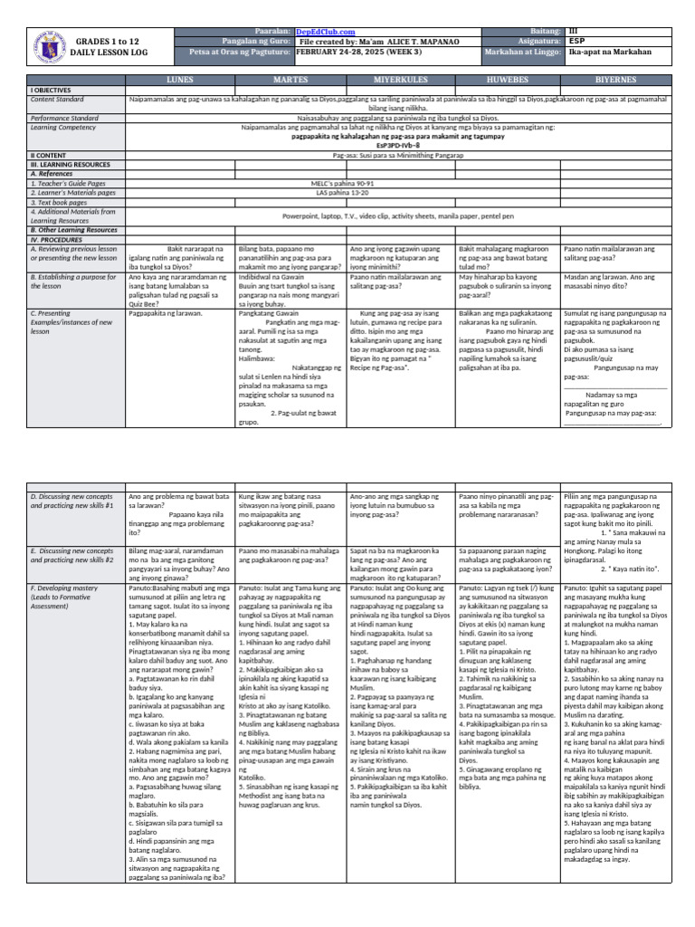 DLL_ESP 3_Q4_W3 | PDF