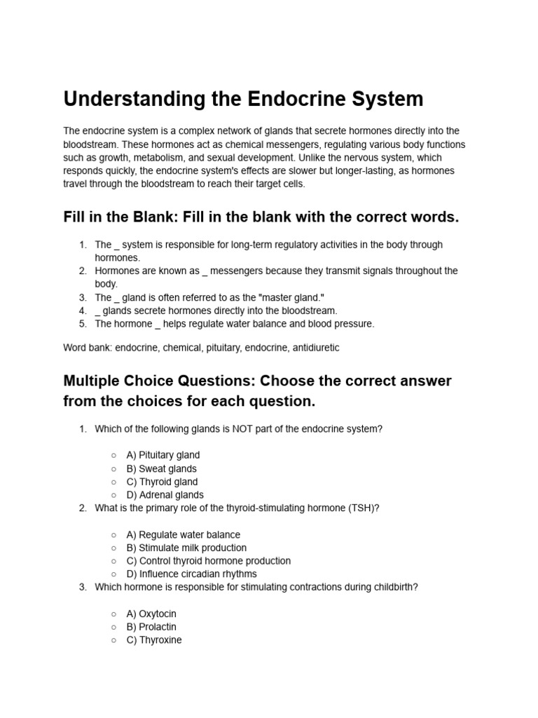 Understanding The Endocrine System | PDF | Endocrine System | Hormone