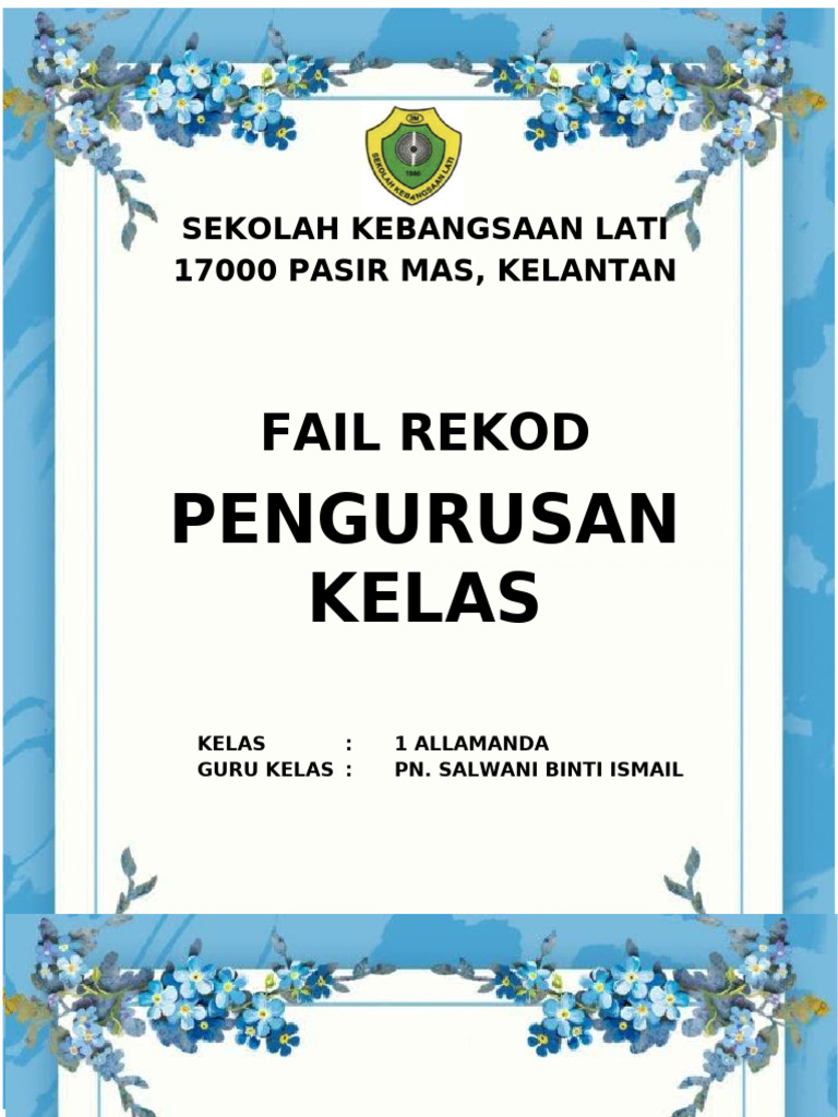 Cover Fail Rekod Kelas | PDF