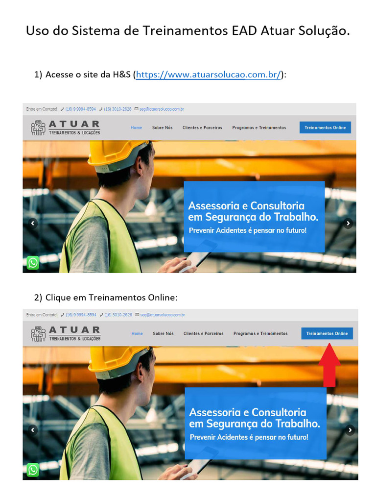Sistema de Treinamentos EAD Atuar - Aluno Passo A Passo | PDF