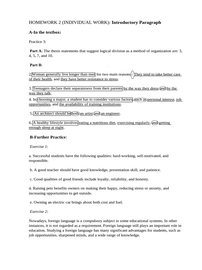 Thesis Statement Organization Techniques | PDF