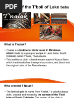 T'nalak Weaving: Cultural Heritage of T'boli | PDF | Textiles | Handicrafts