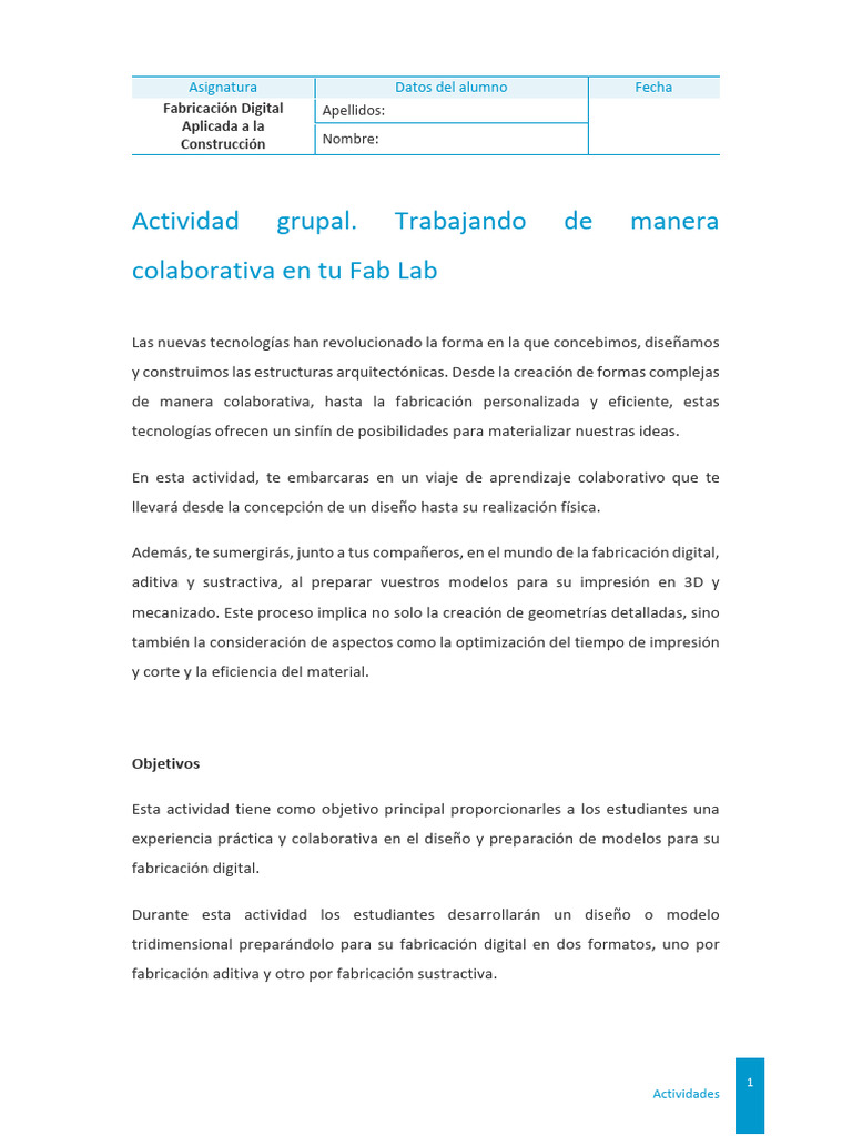 Actividad 2 - Grupal | PDF | Impresión 3d