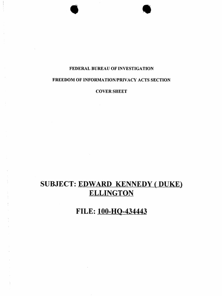 FBI File on Duke Ellington | PDF