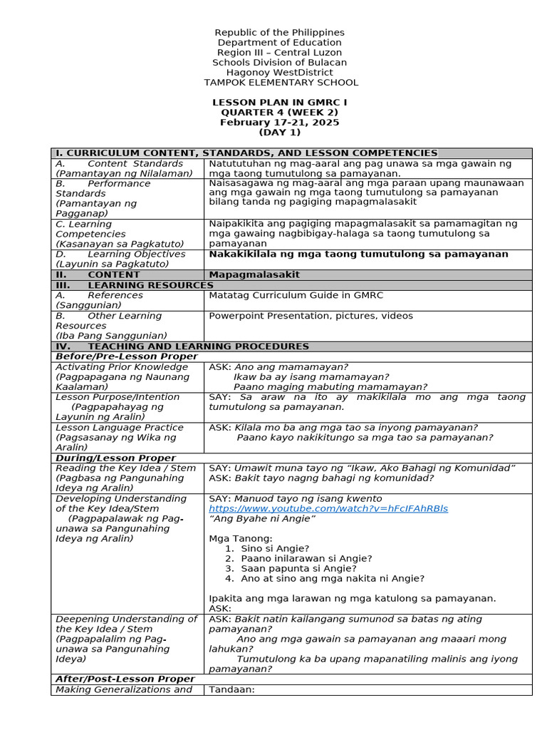 LP GMRC Q4 WK2 | PDF