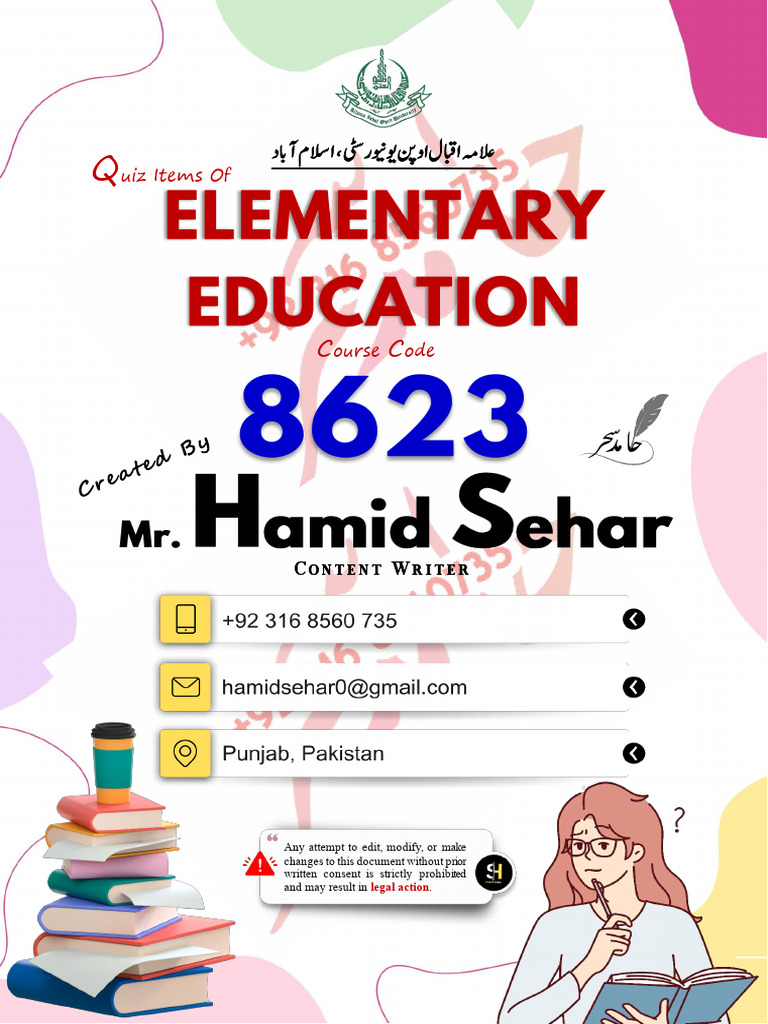 Quiz (8623) - by MR Hamid Sehar | PDF | Curriculum | Dyslexia