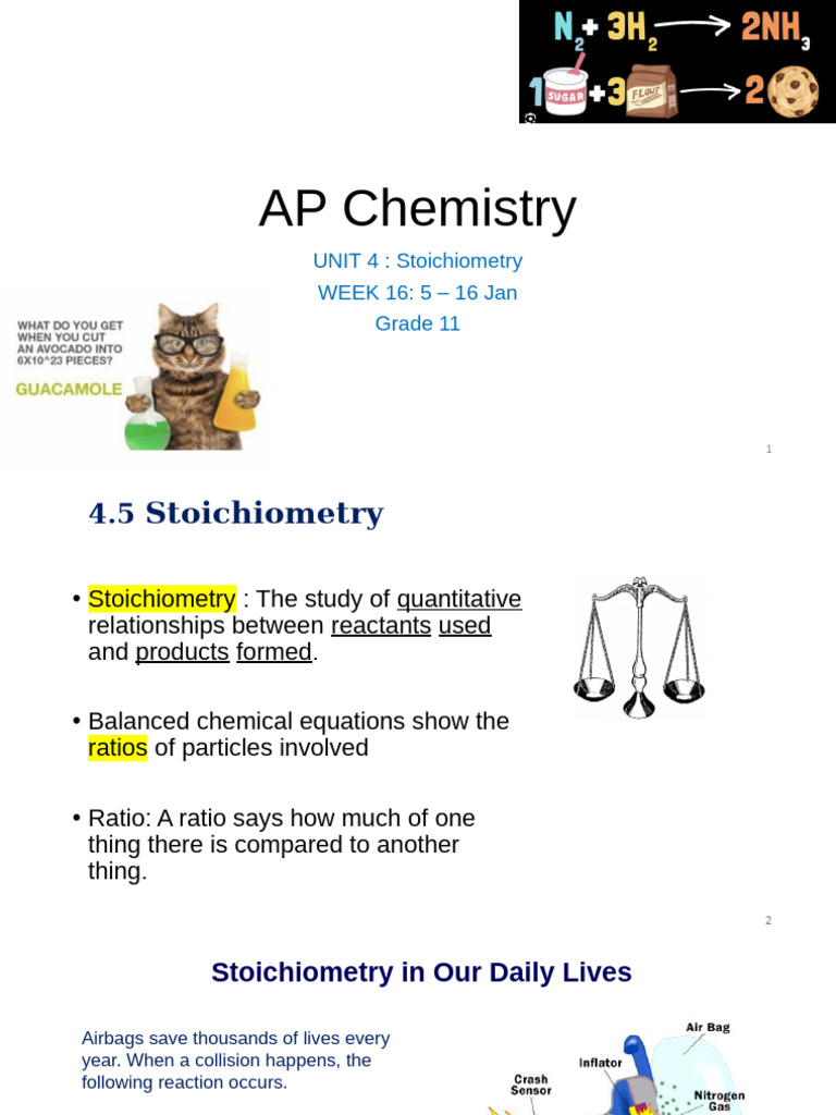 APChem Unit4 Part2 | PDF | Stoichiometry | Mole (Unit)