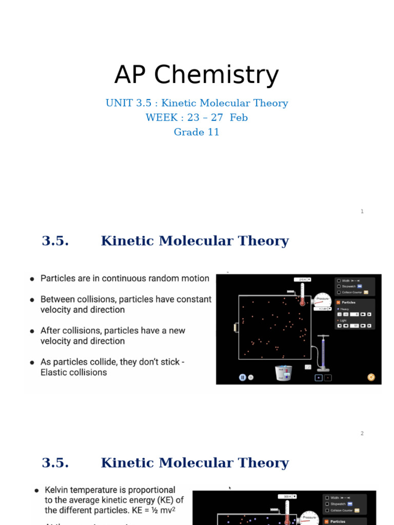APChem_Unit3_KineticMolecularTheory | PDF