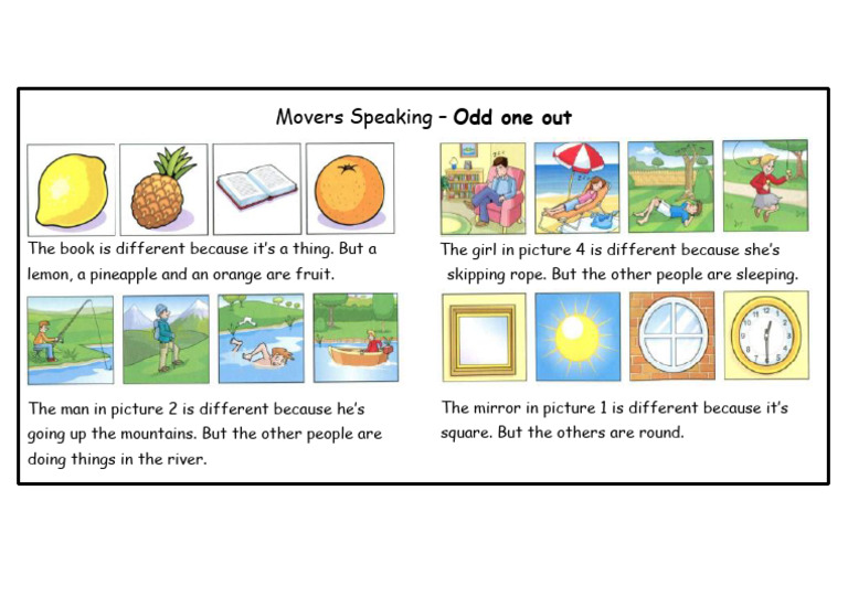 Movers Speaking - : Odd One Out | PDF
