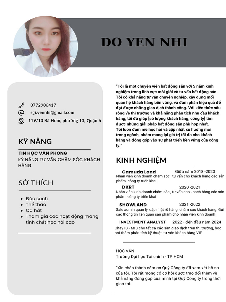 Grey White Minimalist CV Resume | PDF