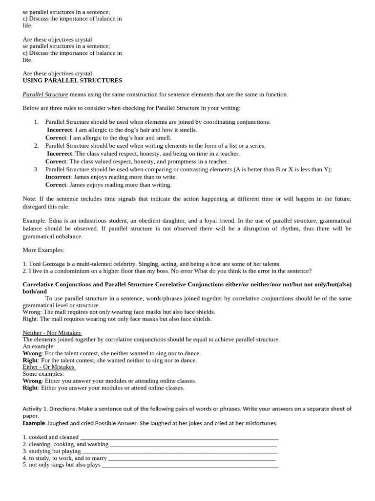 Q3 Mod6 Parallel Structures | PDF