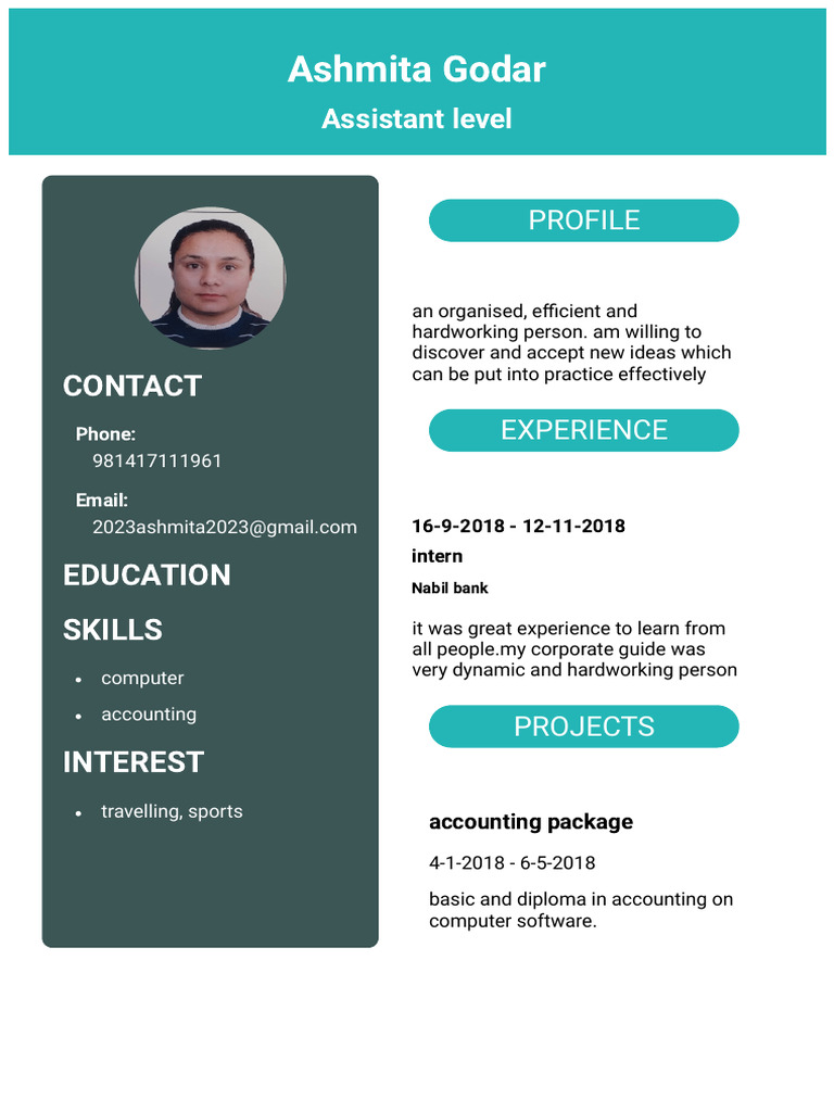 Ashmita Godar: Profile Overview | PDF