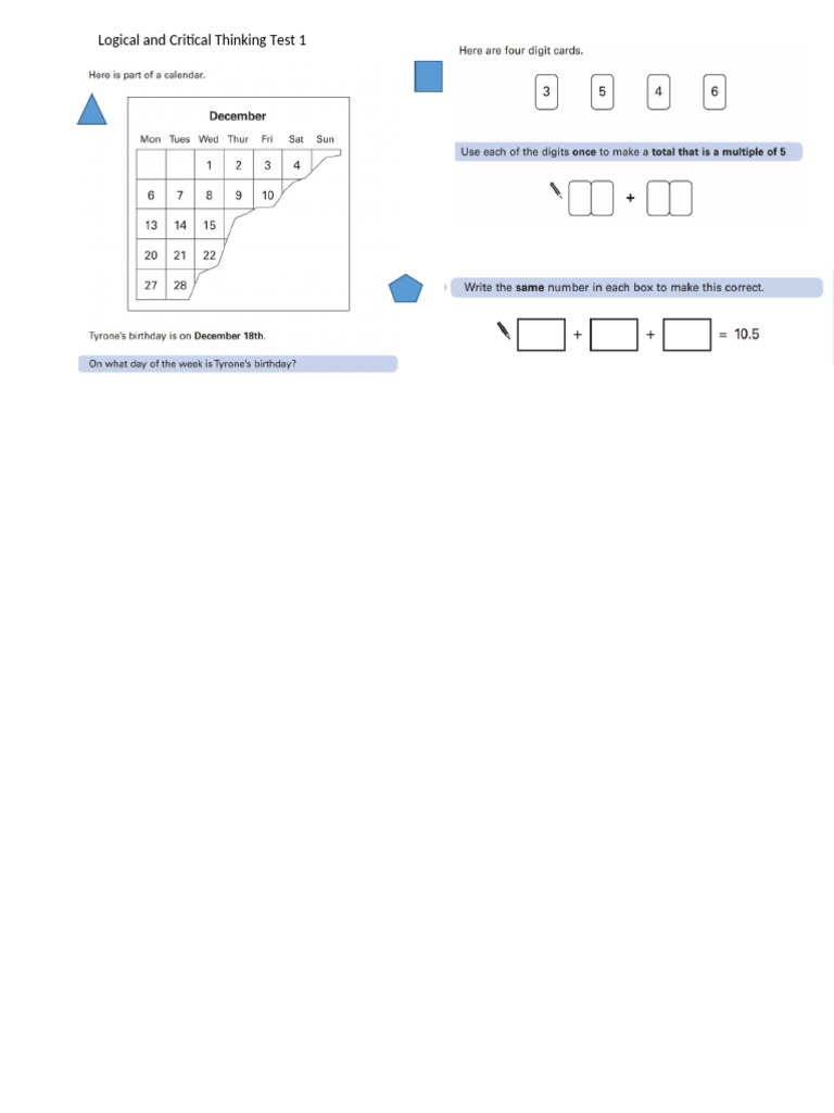Logical and Critical Thinking Test | PDF