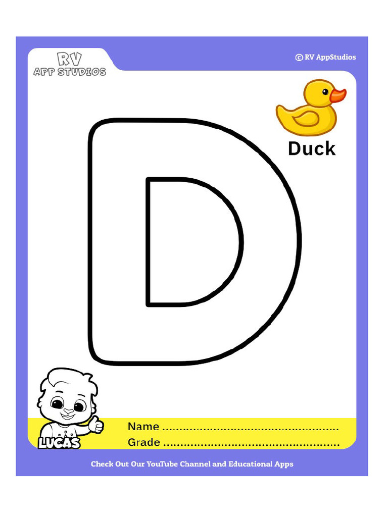 324 Free Printable Worksheets For Kids Letter D Coloring Pages | PDF
