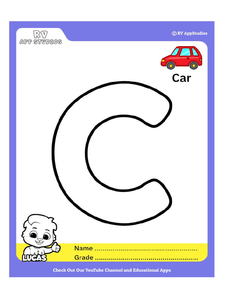 323 Free Printable Worksheets For Kids Letter C Coloring Pages | PDF
