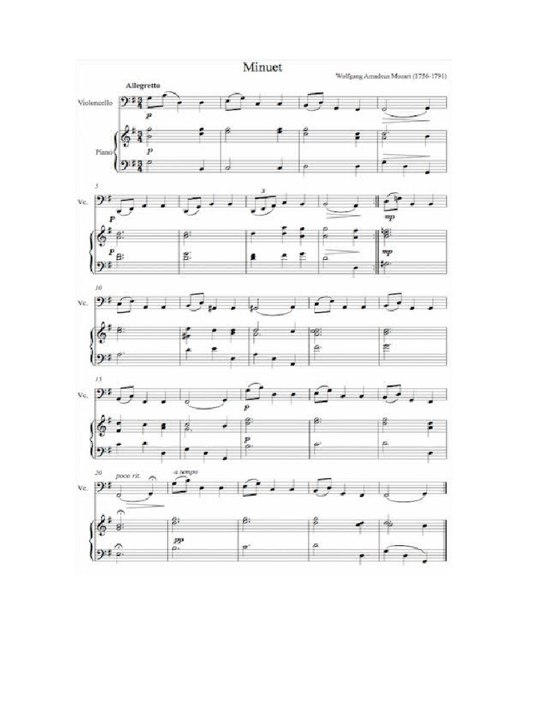 Mozart - Minuet | PDF