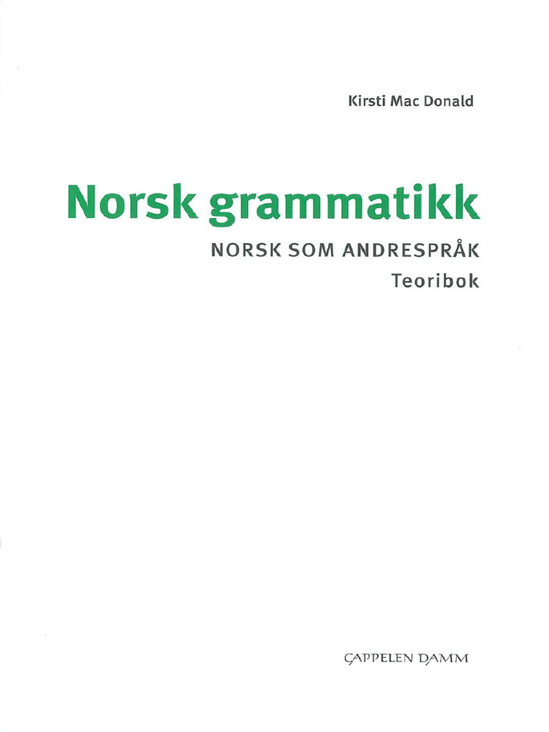 Norsk-Grammatikk Compress 2022 | PDF