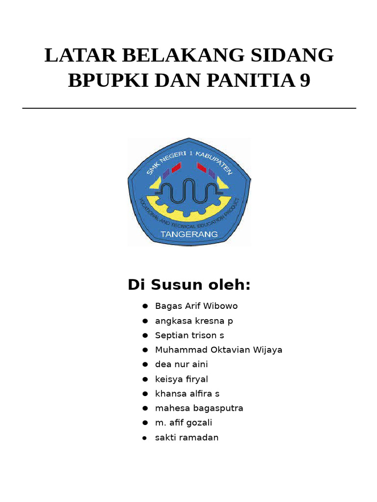 Latar Belakang Sidang Bpupki Dan Panitia 9 | PDF