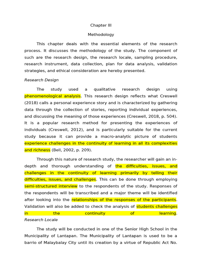 Chapter III METHODOLOGY QUALITATIVE | PDF | Qualitative Research ...