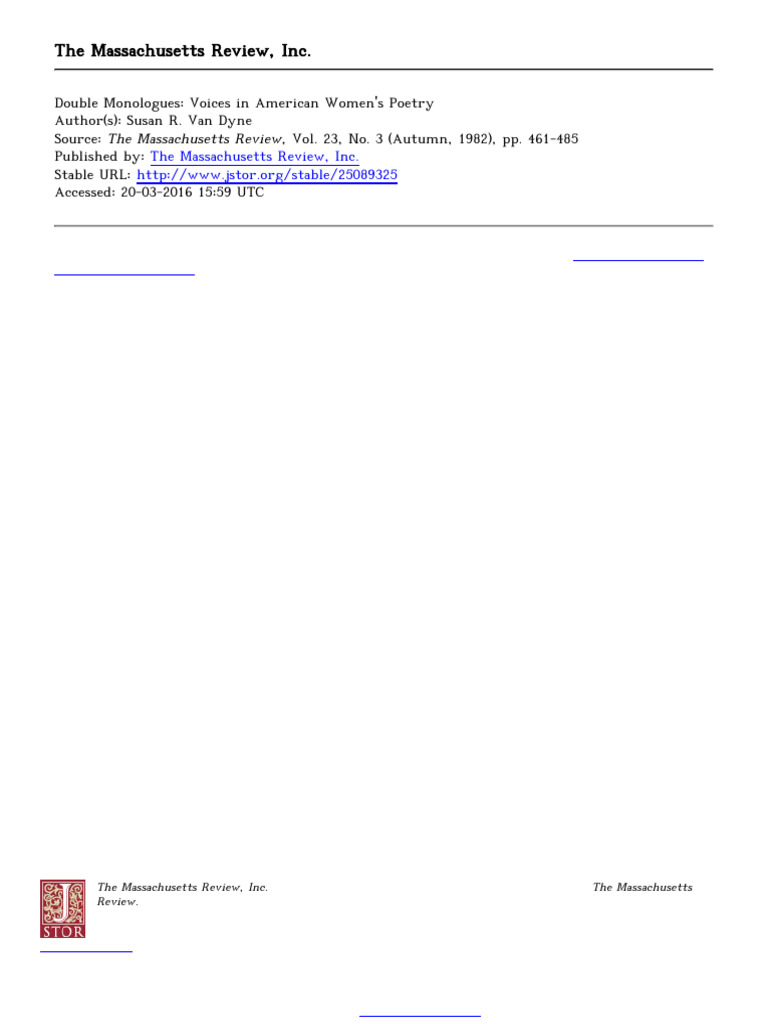 Double Monologues Voices in American Women's Poetry | PDF | Poetry ...