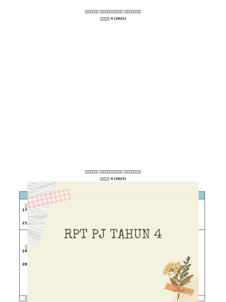 RPT PJ Tahun 4 | PDF
