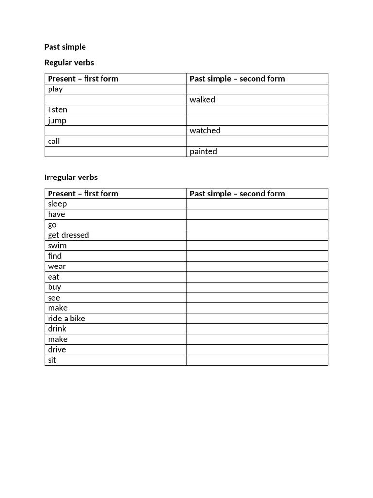 Get Ready For Movers Past Simple Verbs | PDF
