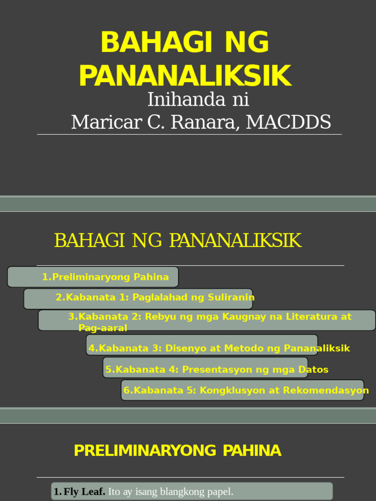 Bahagi NG Pananaliksik 1pdf | PDF
