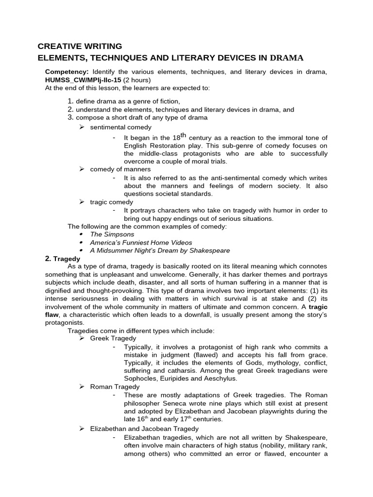 CreativeWriting Quarter 4 | PDF | Tragedy | Play (Theatre)