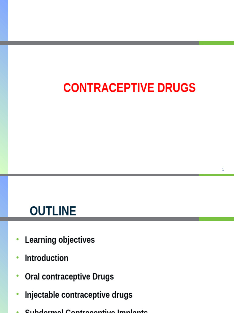 Overview of Contraceptive Drugs and Methods | PDF | Combined Oral ...