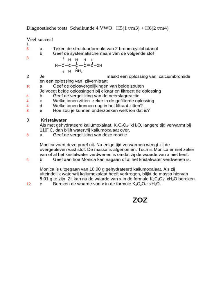 Combi Toets h5 en h6 2020 | PDF