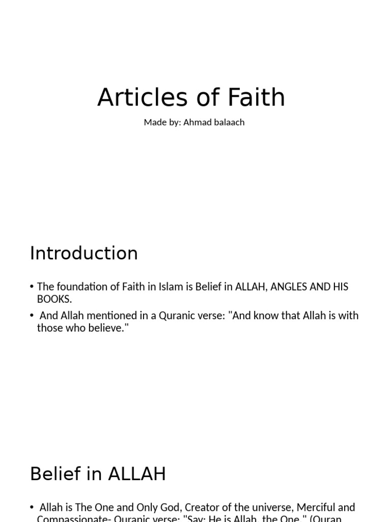 Articles of Faith | PDF