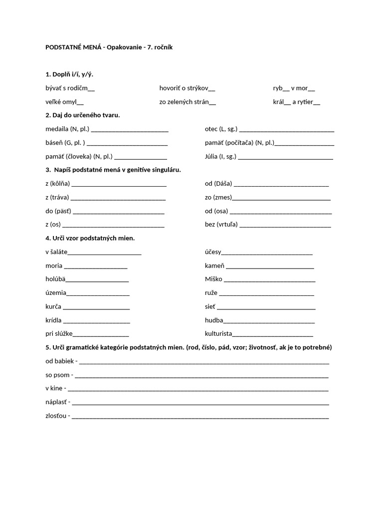 Opakovanie Pred Písomkou | PDF