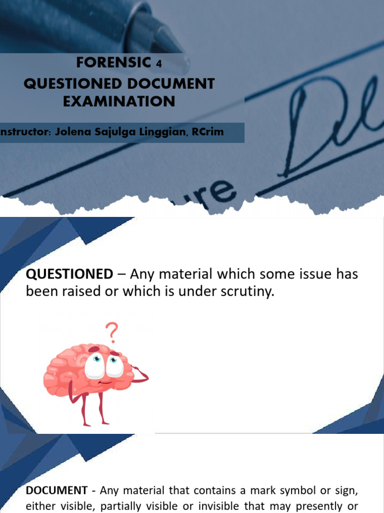 Forensic Questioned Document Examination | PDF | Pen | Writing