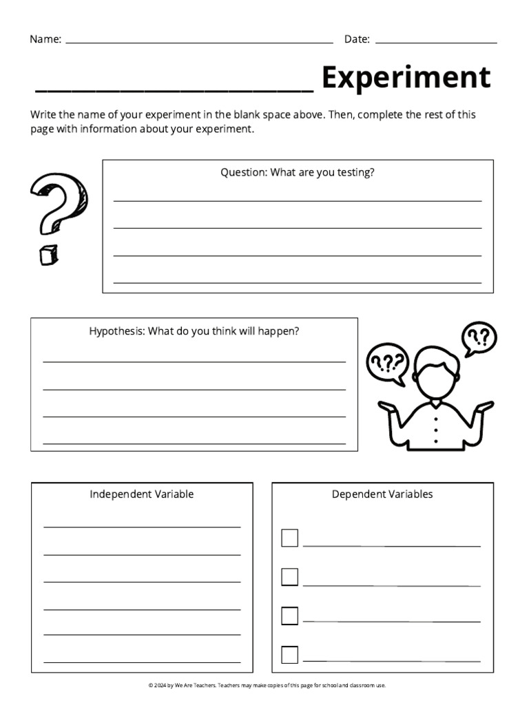 We Are Teachers Third Grade Science Experiments Worksheet | PDF