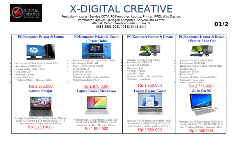 Xdigi Daftar Harga PC | PDF | 64 Bit Computing | Personal Computers