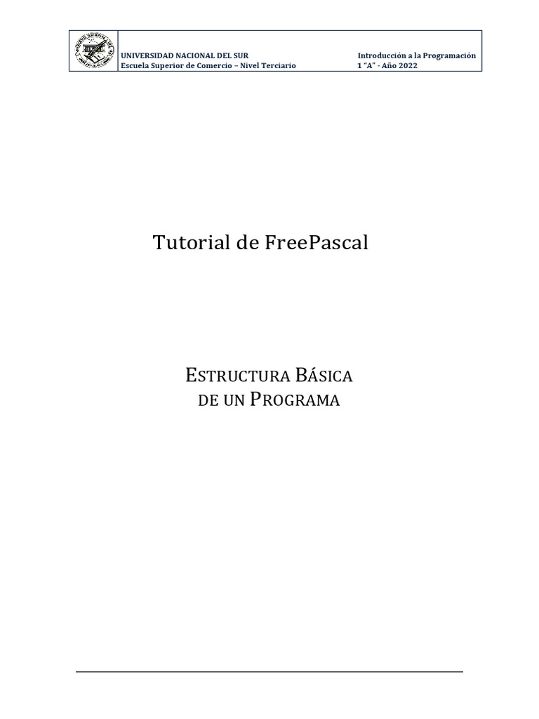 Free Pascal - 01 Estructura Básica | PDF | Variable (informática ...