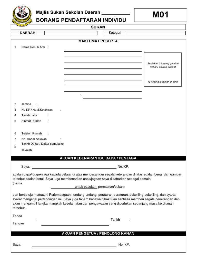 Borang M01 M02 R01 R02 | PDF