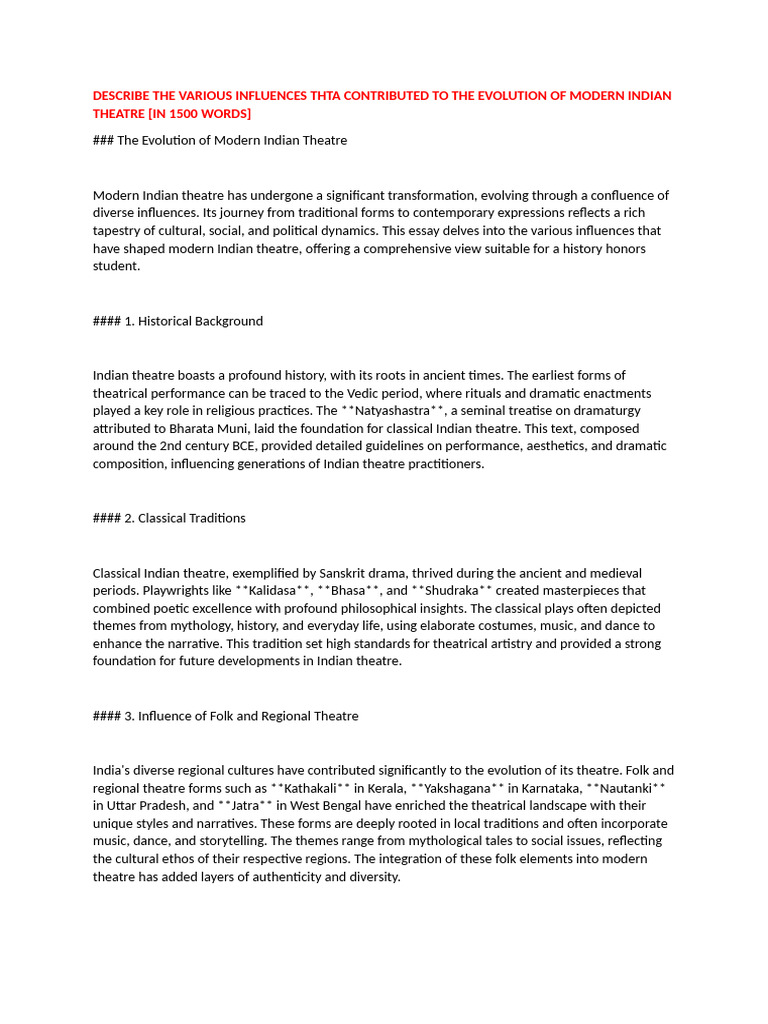 Describe The Various Influences Thta Contributed To The Evolution of ...