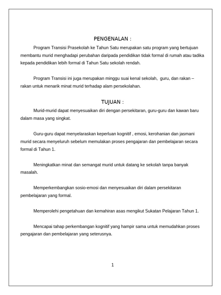 Program Transisi 2016 | PDF