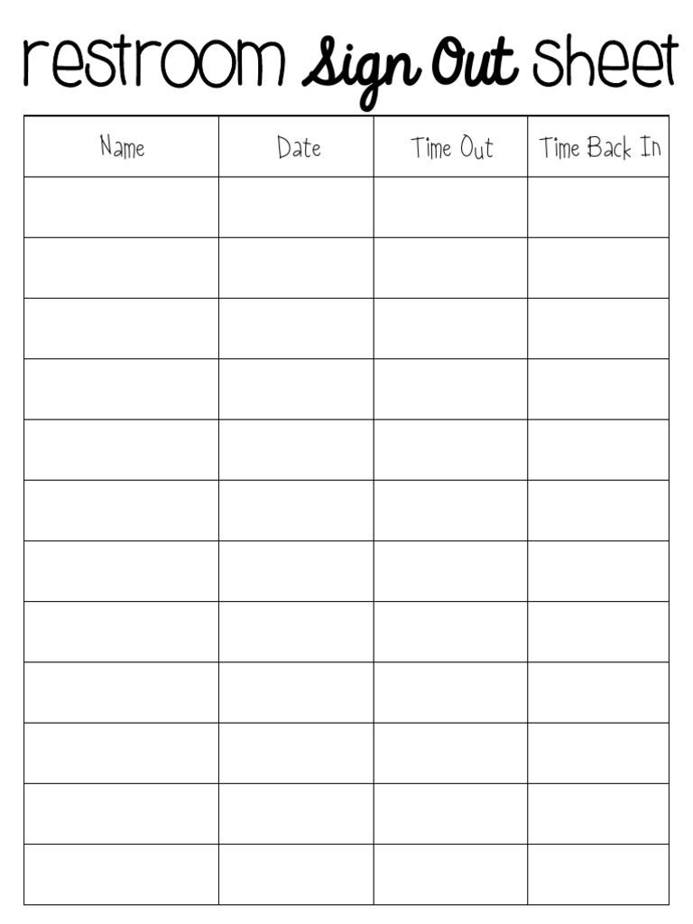 Restroom Sign Out | PDF